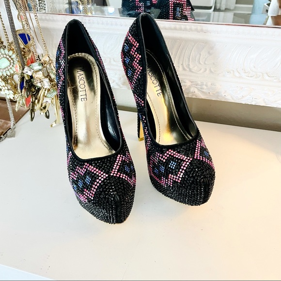 Mascotte | Shoes | Mascotte Linda Beaded Platform Pumps | Poshmark